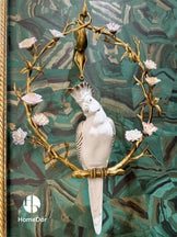 HomeDor Artistic Hanging Parrot Hoop Wall Decor