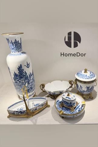 HomeDor × FH&Home | Elegant Classical Porcelain Table Decor Set with C