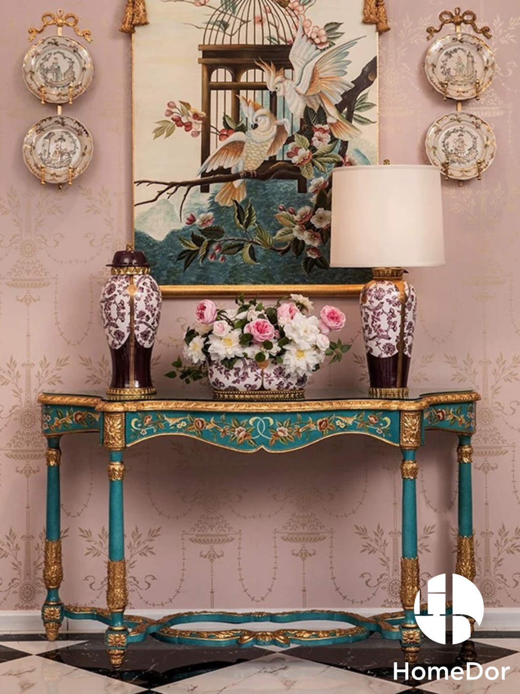 HomeDor Vintage Luxury Console Tables: Antique Hall & Entryway Tables