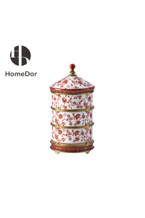 HomeDor × FH&Home | Vintage Red Floral Porcelain Table Decor Set