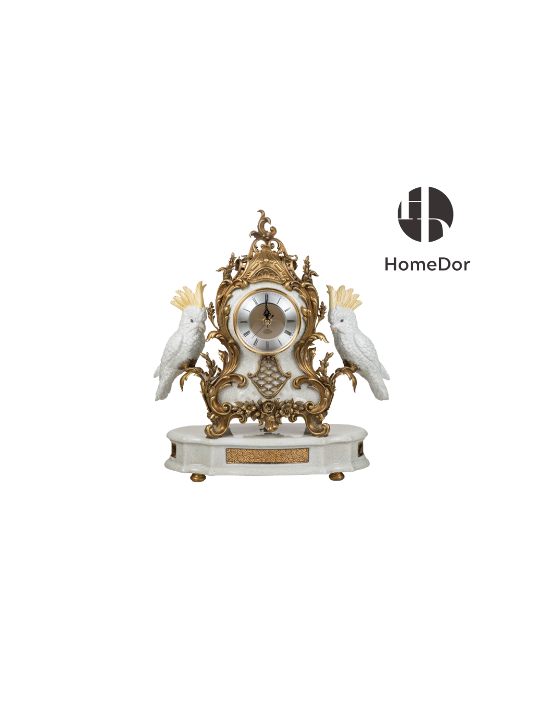 Vintage Ceramic Brass Parrot Mantel Clock/Table Decor – HomeDor